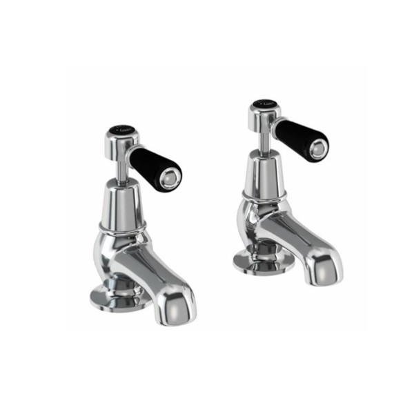 Burlington Qt Kensington 3" Basin Taps Black Indices